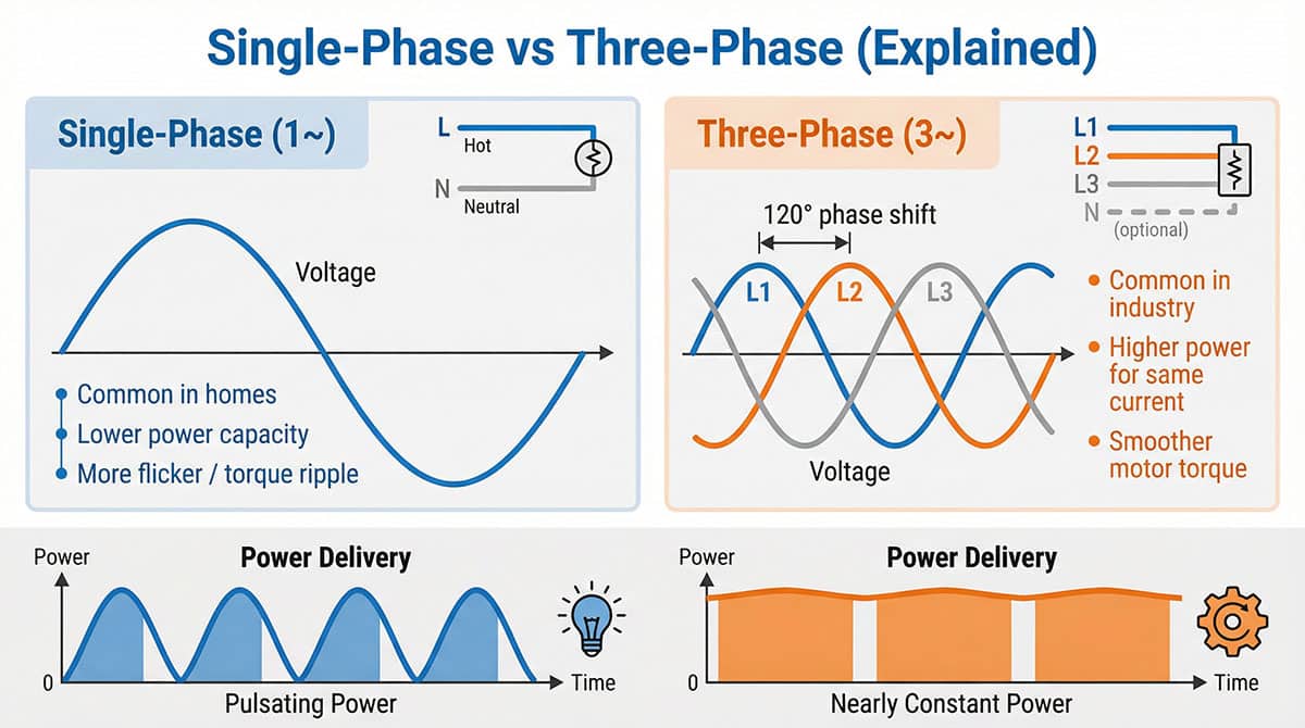 Single Phase vs Three Phase Power: 7 Essential Differences Explained
