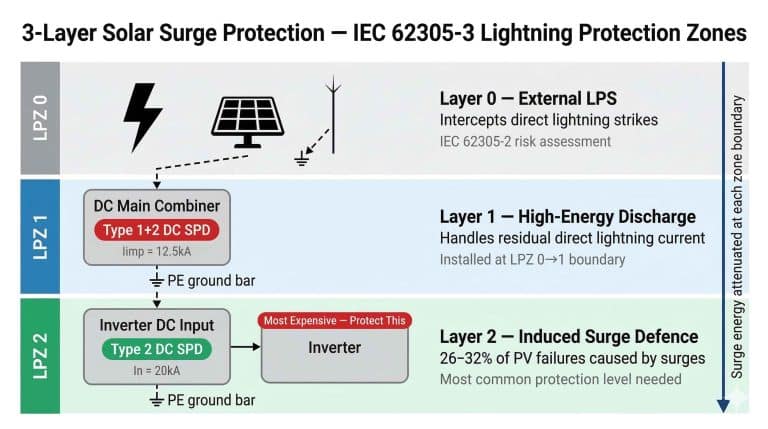 Solar Surge Protection: 3-Layer DC SPD Guide for PV Systems